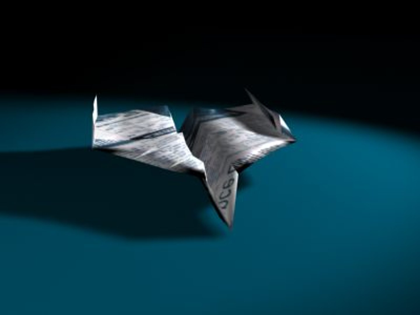 3d folded paper plane model