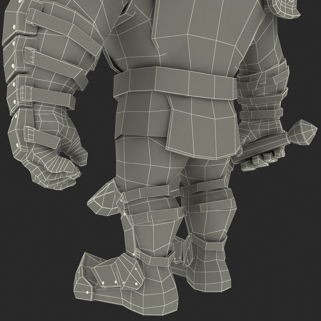 knight character games 3d model