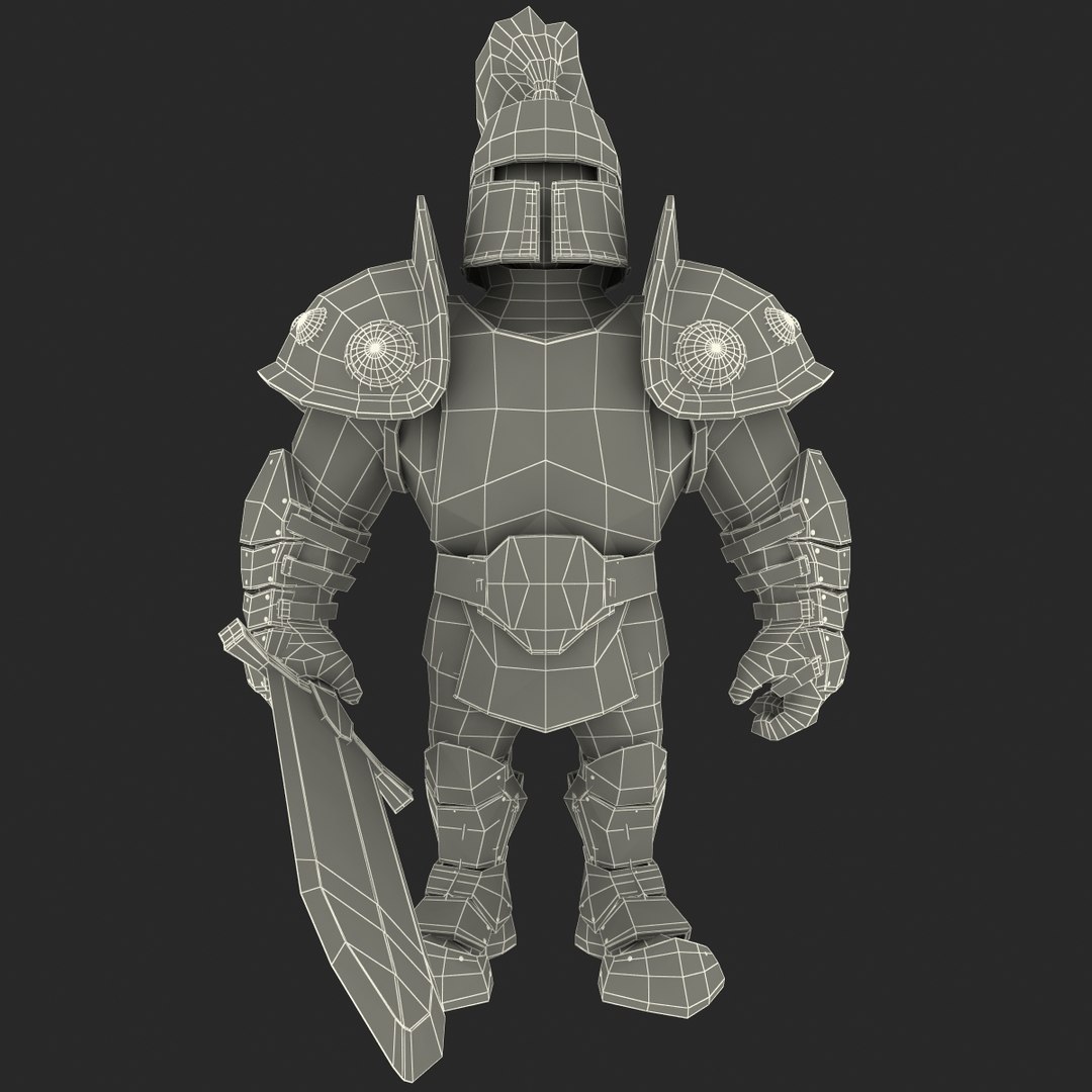 knight character games 3d model
