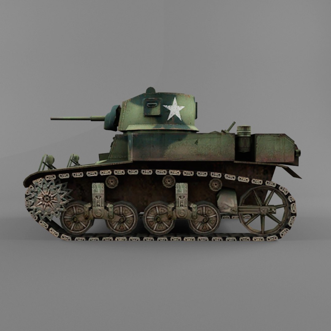 M3 Stuart Artillery 3d Model