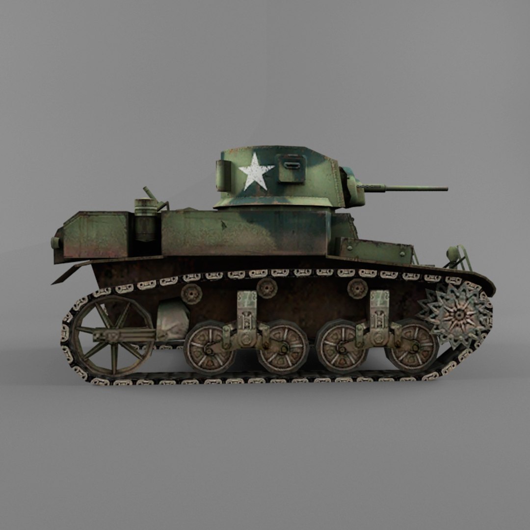 M3 Stuart Artillery 3d Model