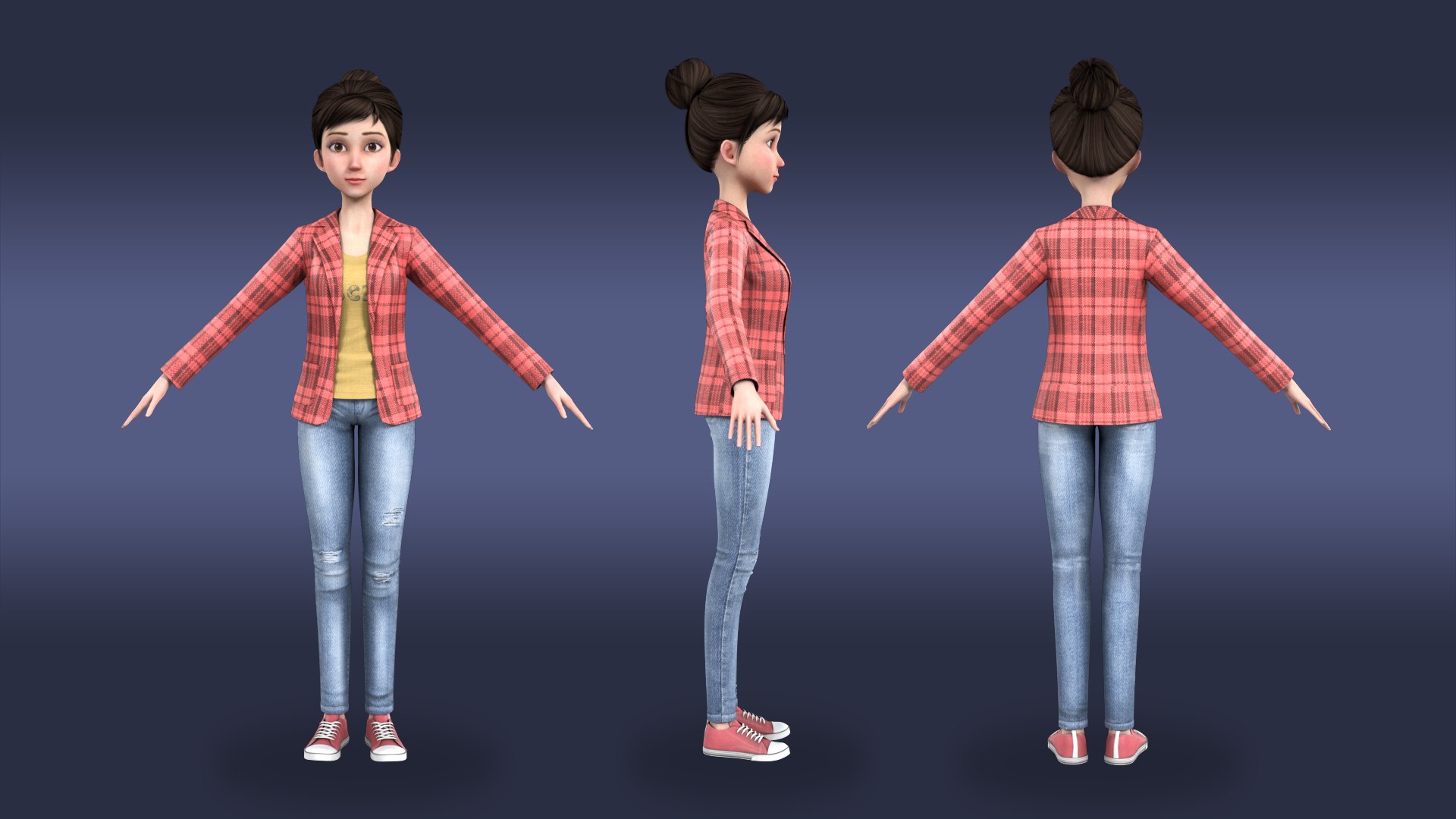 3D Cartoon Woman Model - TurboSquid 2101853