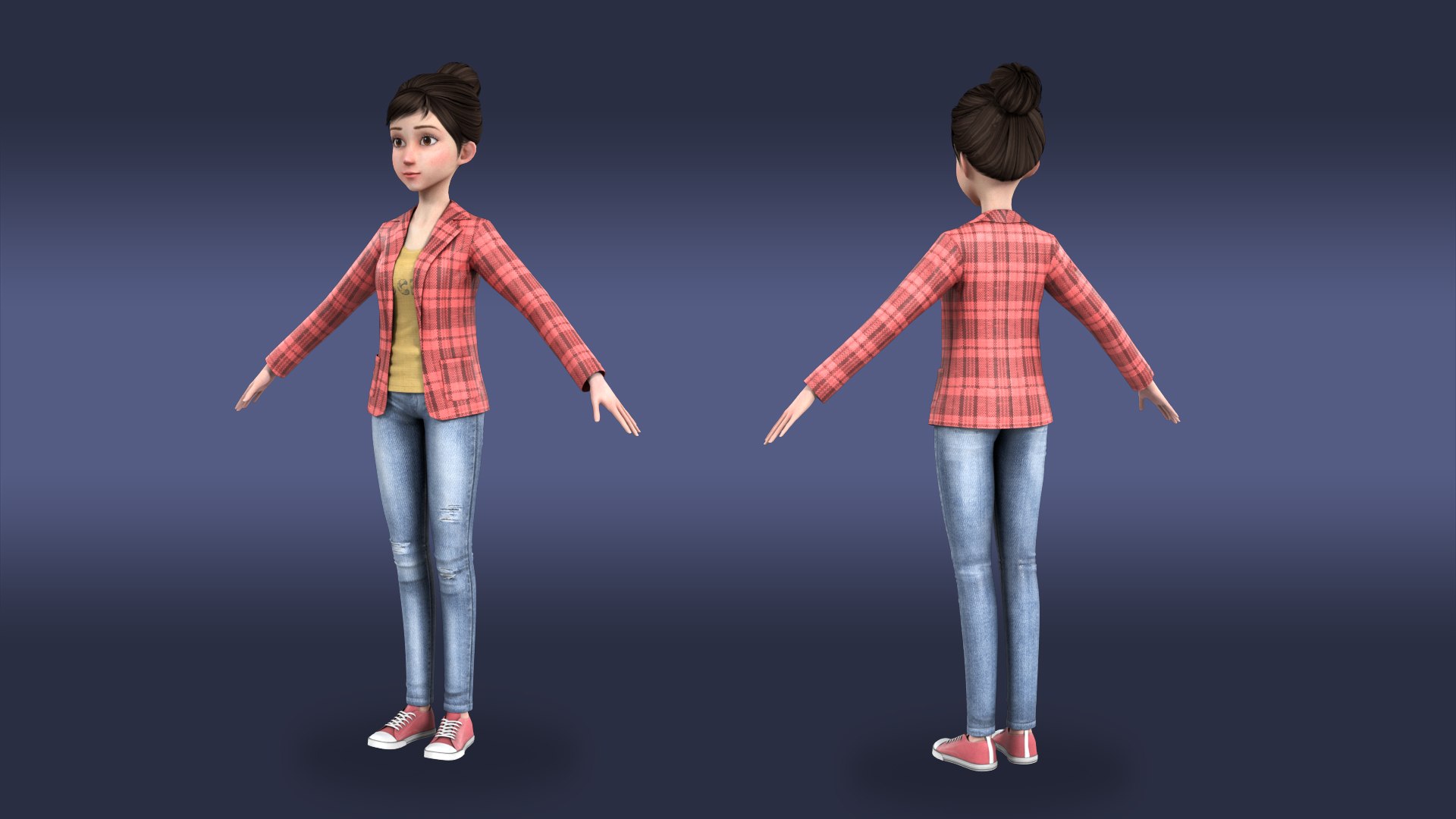 3D Cartoon Woman Model - TurboSquid 2101853