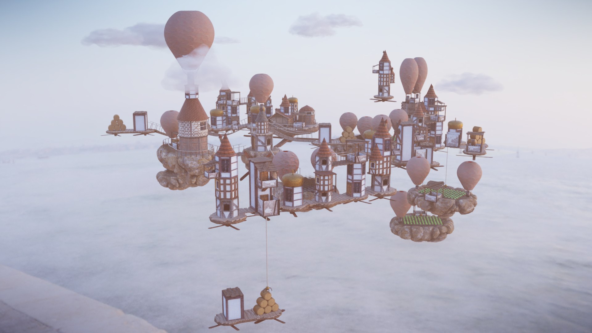 3D Model Medieval Flying City - TurboSquid 1784232