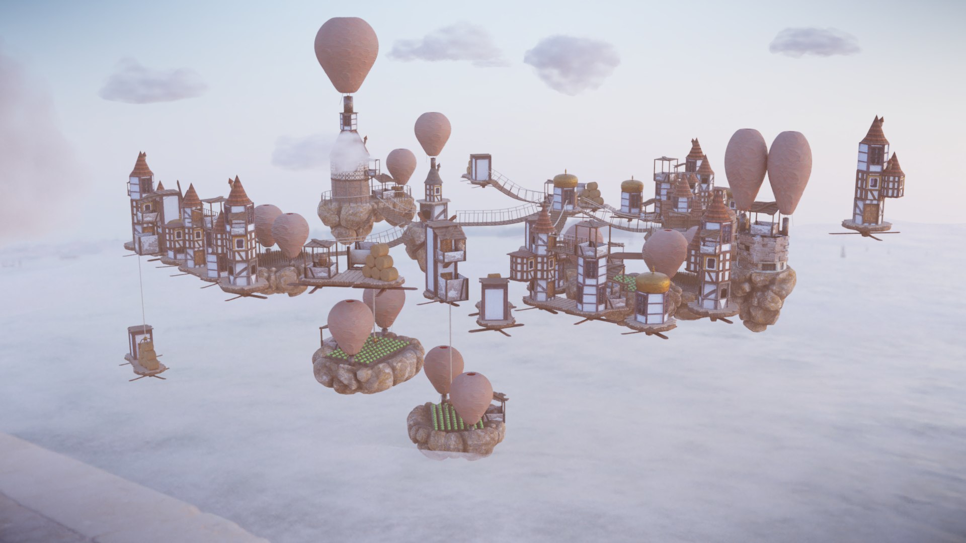 3D Model Medieval Flying City - TurboSquid 1784232