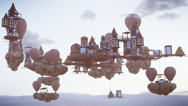 3D model Medieval Flying City - TurboSquid 1784232