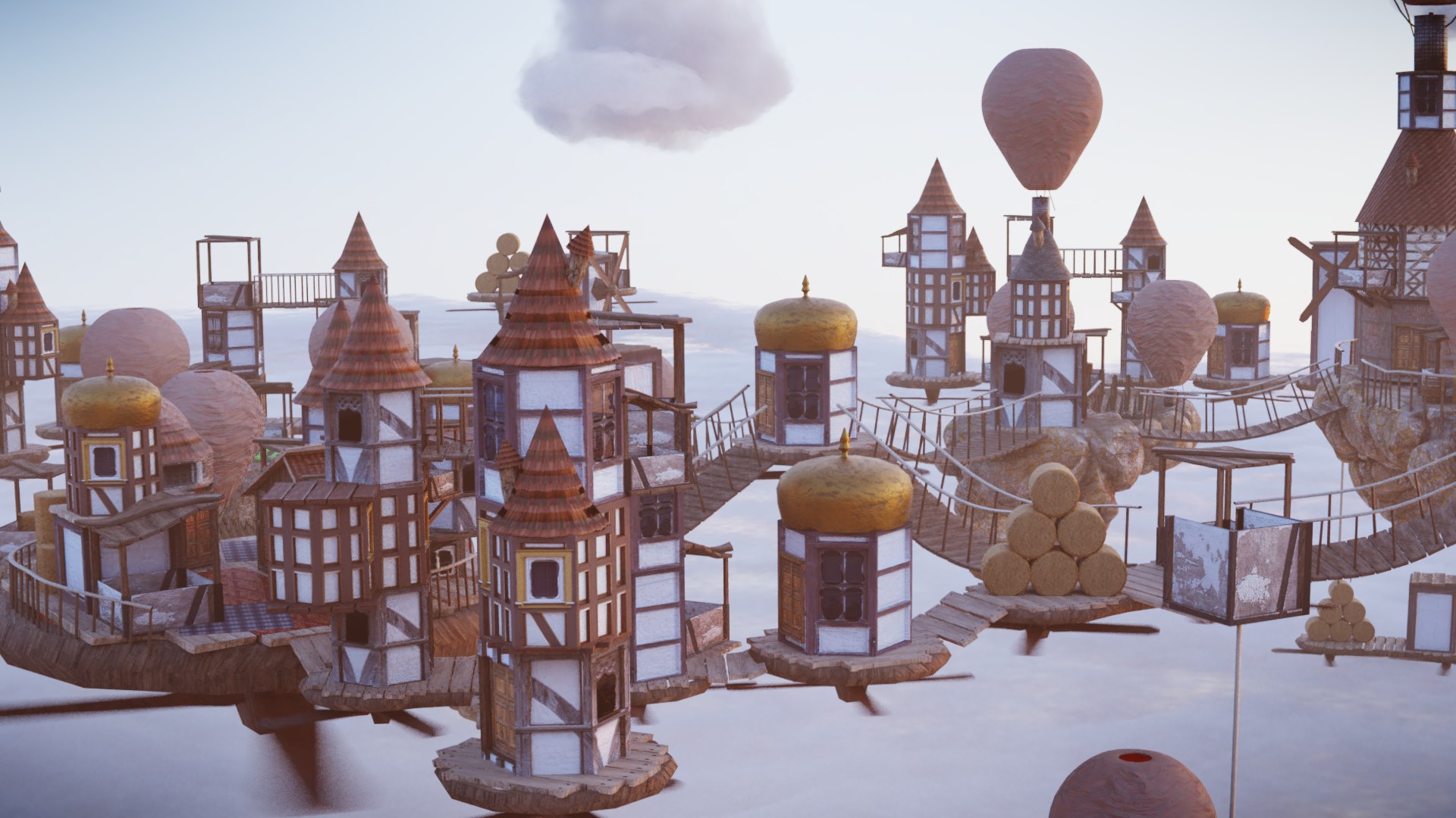 3D Model Medieval Flying City - TurboSquid 1784232