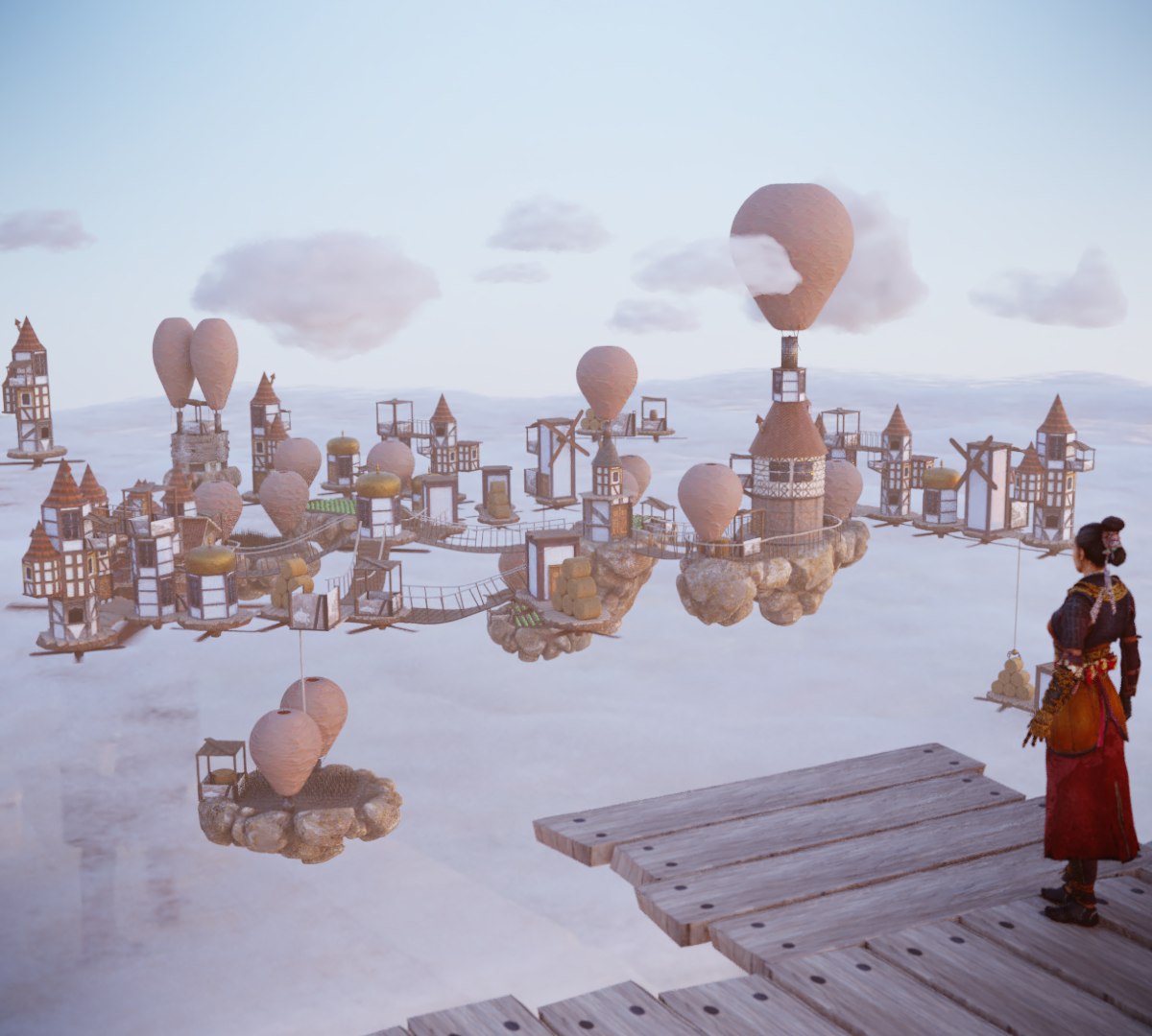 3D Model Medieval Flying City - TurboSquid 1784232