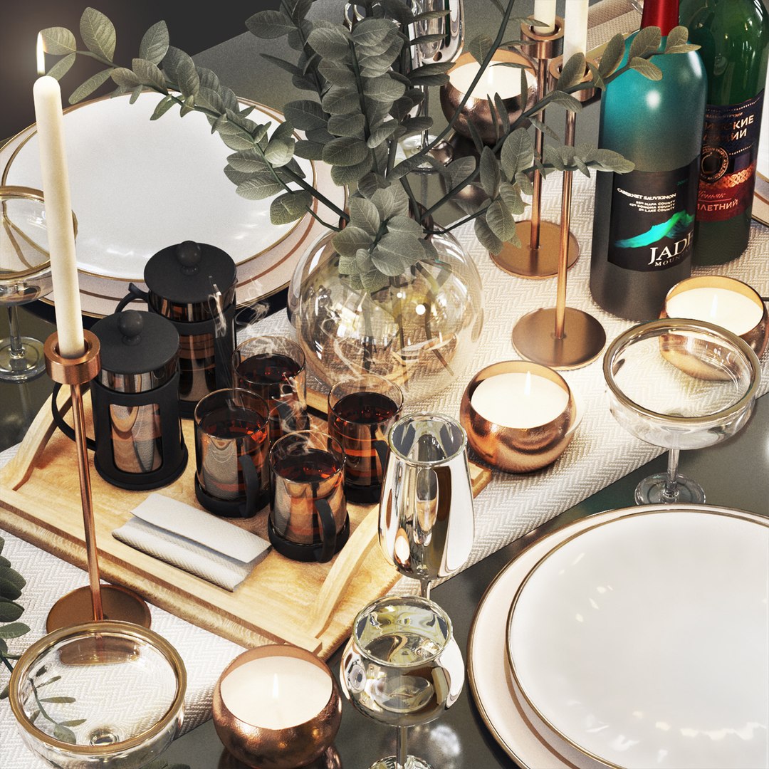 3D Table setting R01 - TurboSquid 2118557