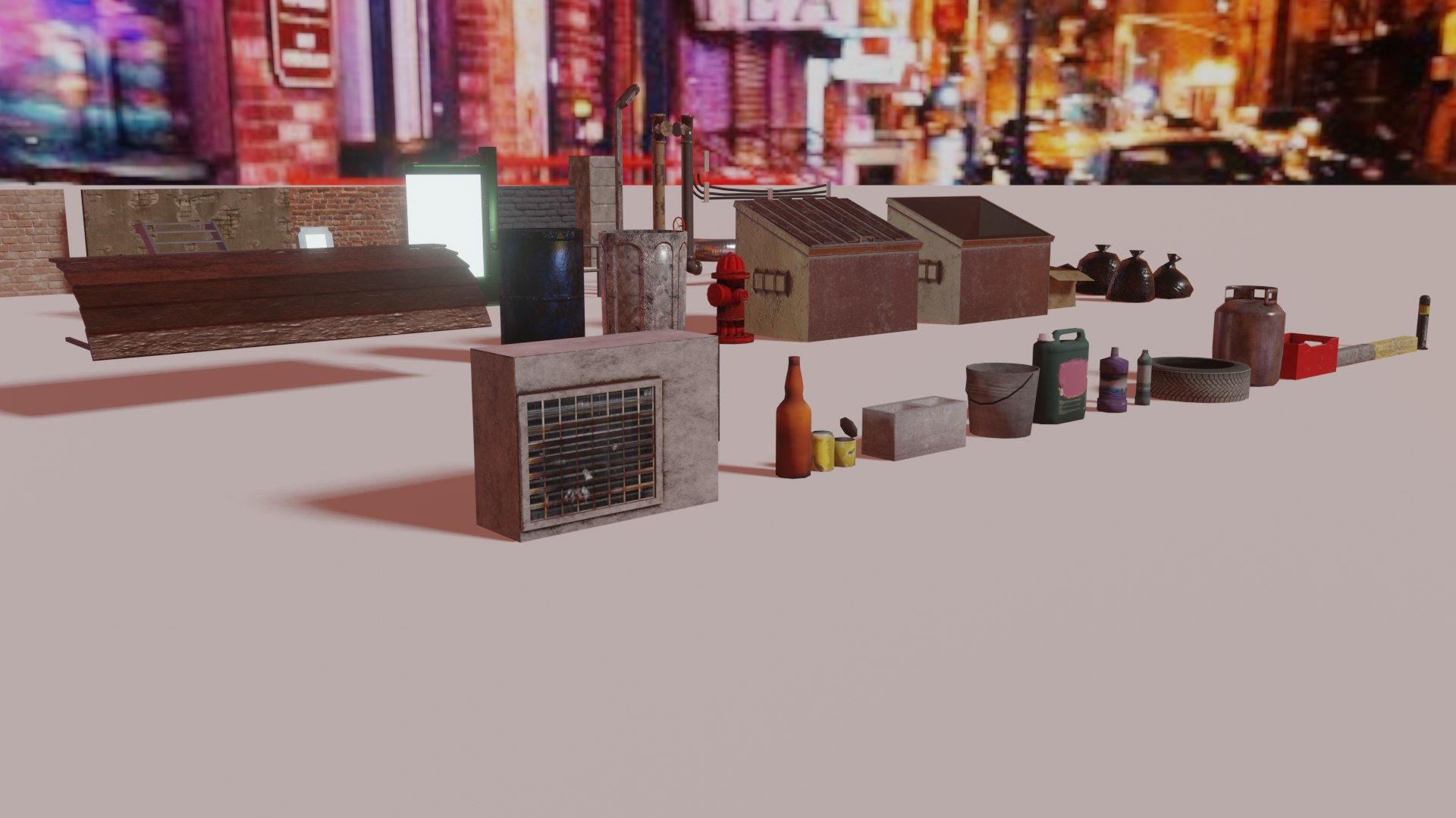 3D City Assets Cyberpunk - TurboSquid 1674537
