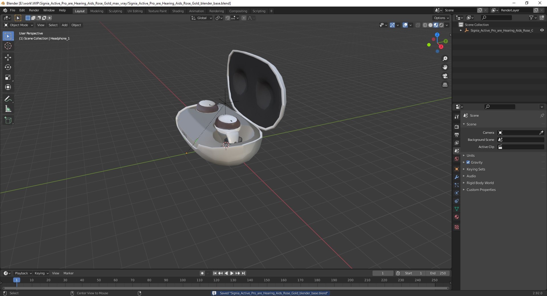 Signia Active Pro Are Hearing Aids Rose Gold 3D - TurboSquid 2055352