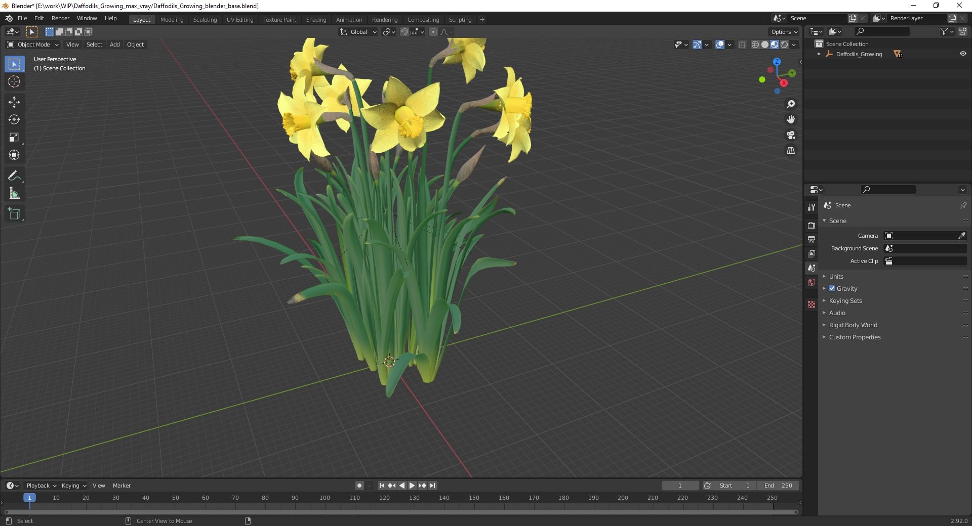 Daffodils Growing 3D Model - TurboSquid 2092977
