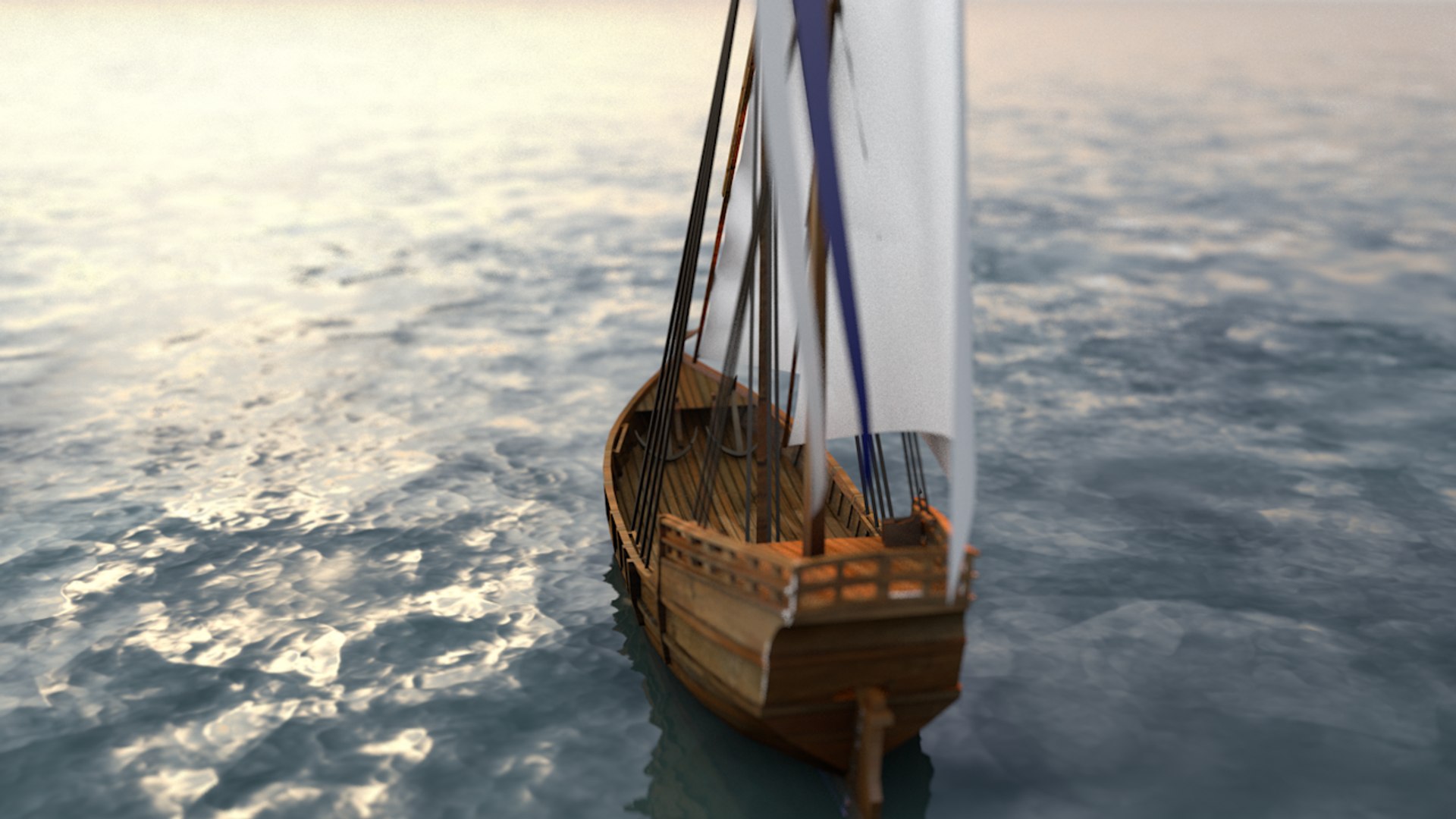 Caravel Sail Boat 3D Model - TurboSquid 1376044