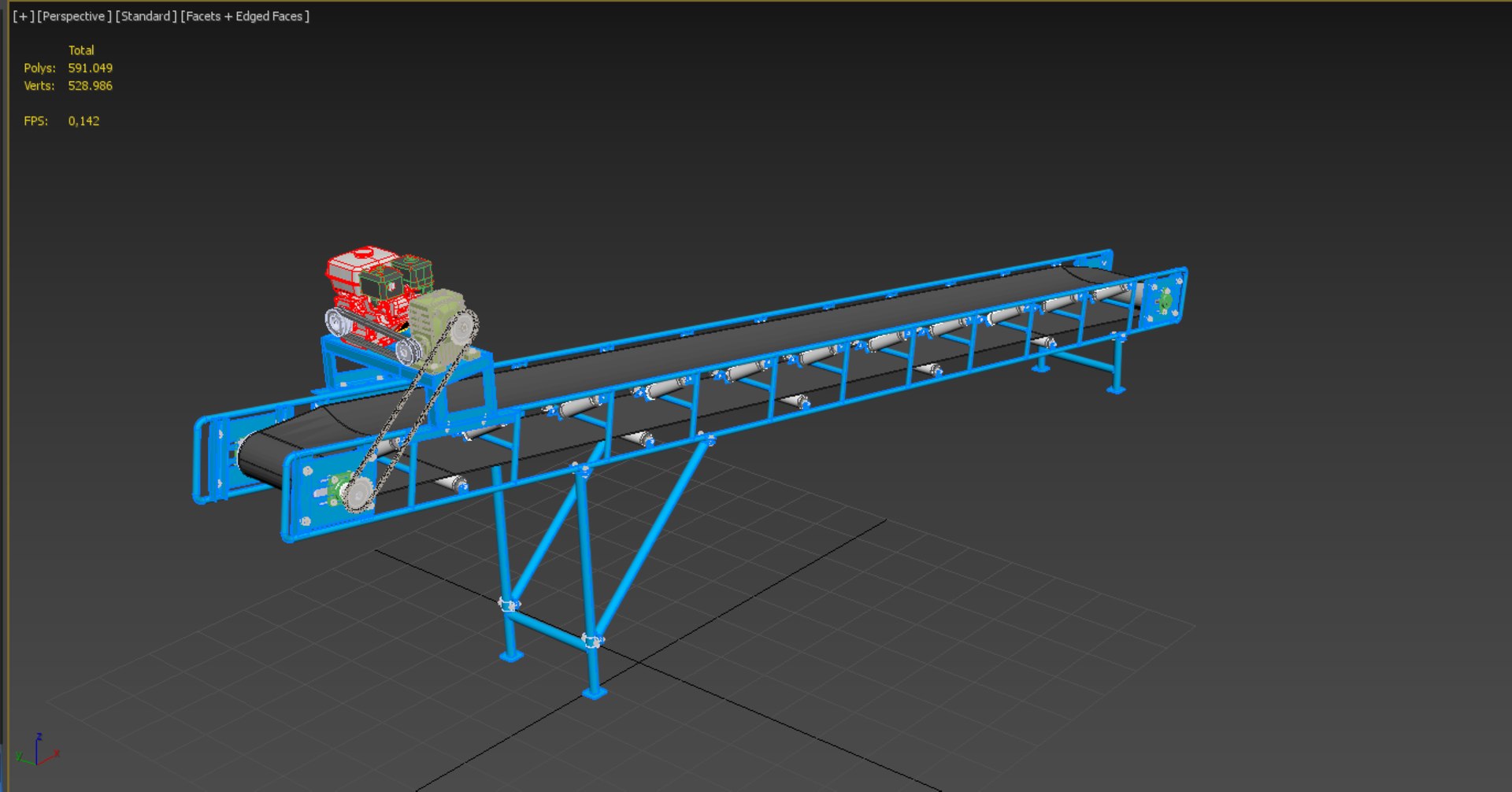 3D INDUSTRIAL CARRIER BELT CONVEYOR Model - TurboSquid 2266856