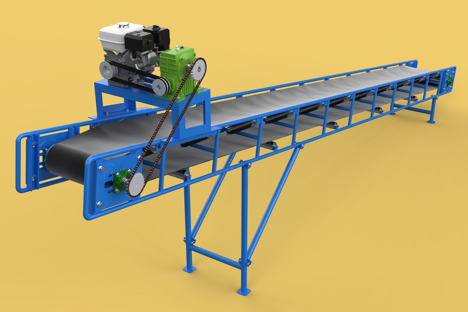 3D INDUSTRIAL CARRIER BELT CONVEYOR Model - TurboSquid 2266856