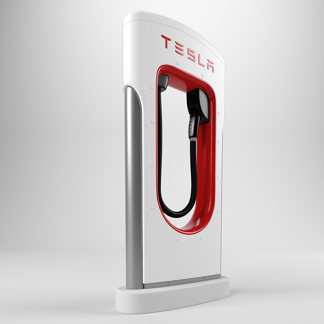 3d Tesla Supercharger Charger Model