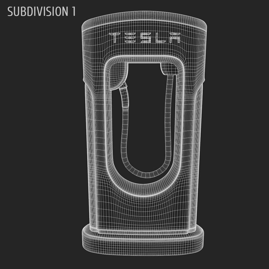 3d Tesla Supercharger Charger Model
