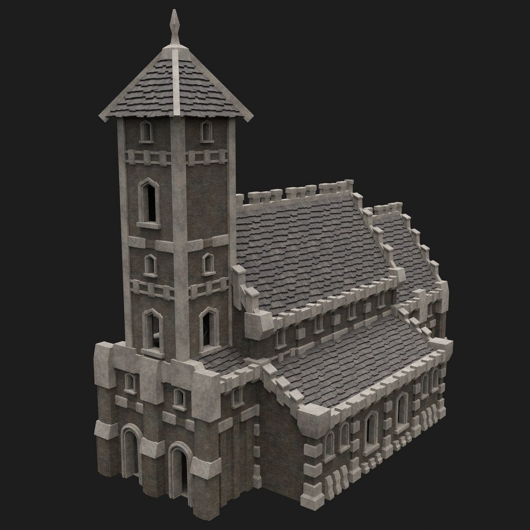 MEDIEVAL CHURCH GOTHIC TEMPLE FANTASY OLD MIDDLE AGES COLLECTION 3D ...