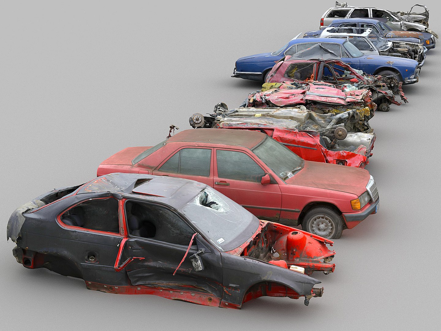 3D car apocalypse wreck pack - TurboSquid 1531612