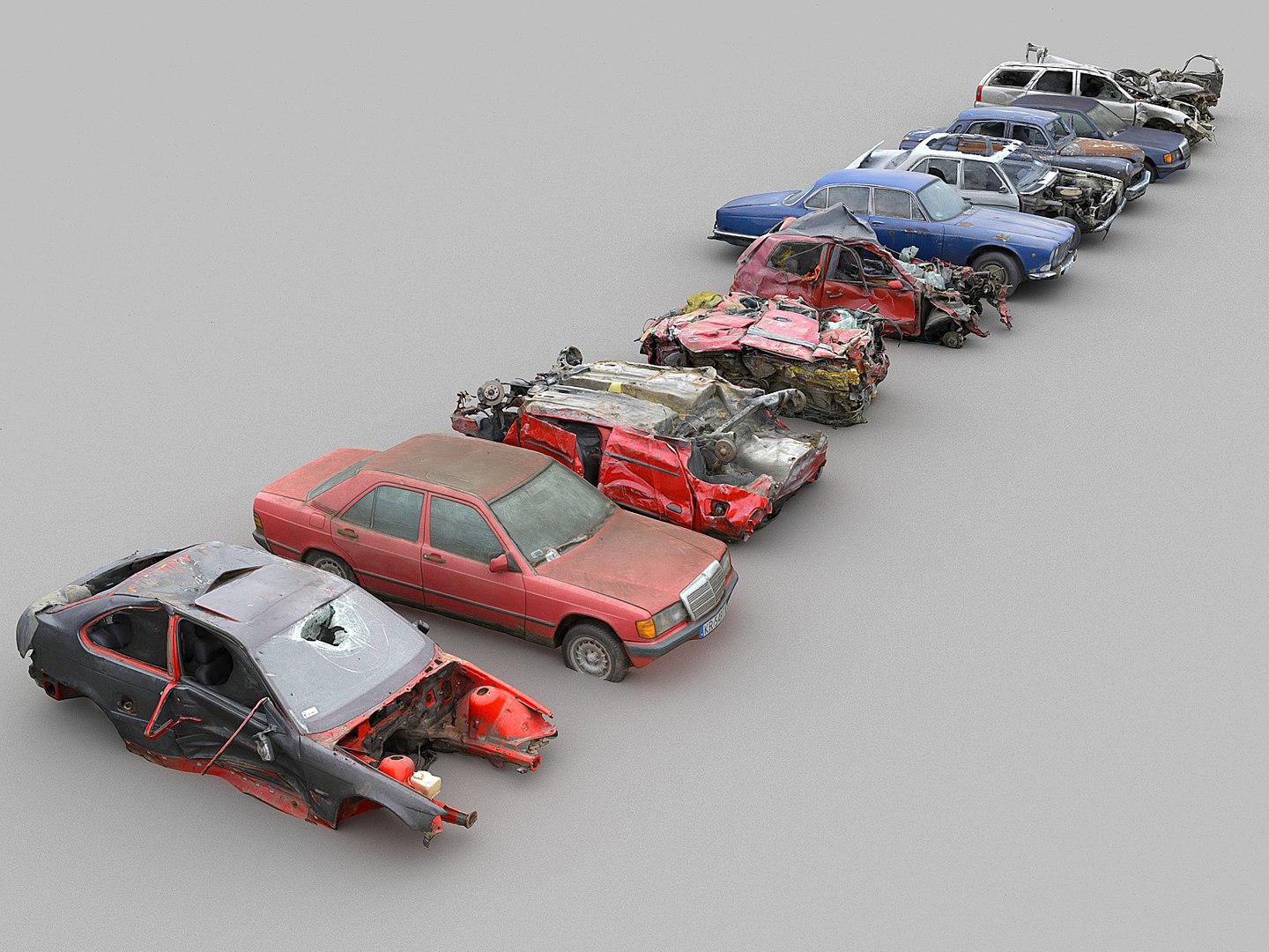 3D car apocalypse wreck pack - TurboSquid 1531612