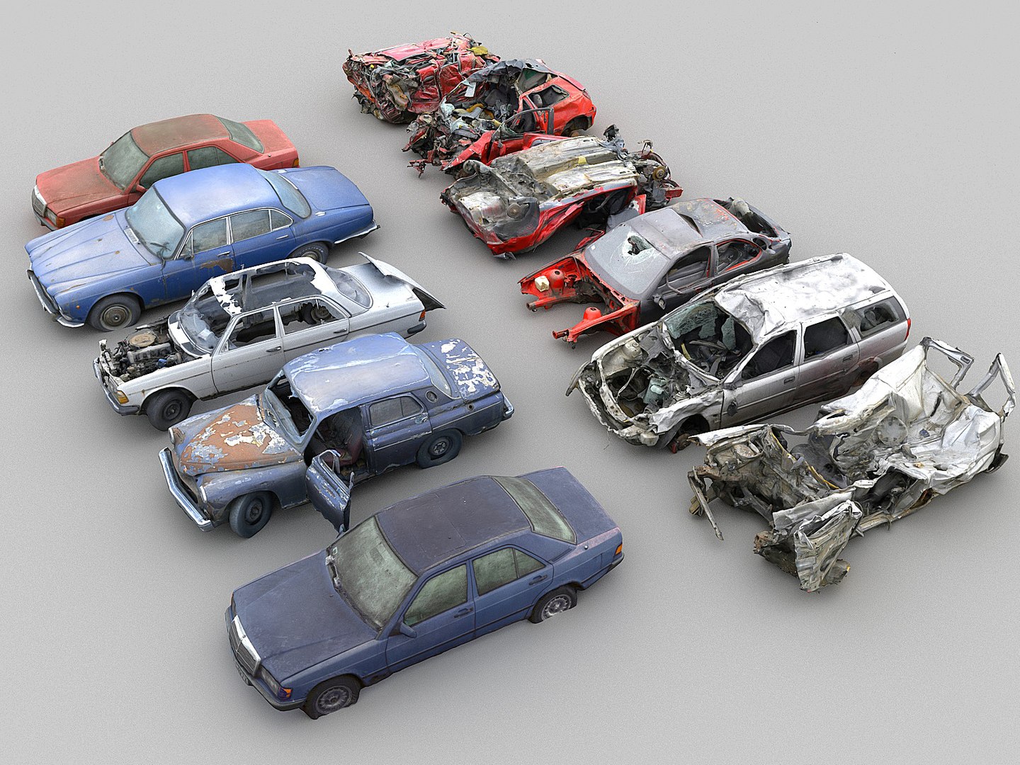 3D car apocalypse wreck pack - TurboSquid 1531612