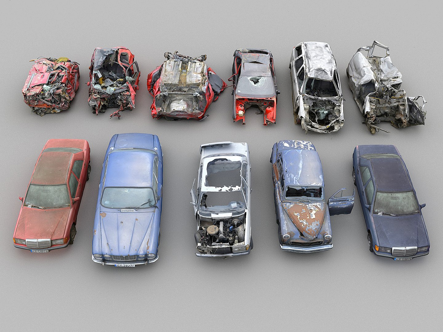 3D car apocalypse wreck pack - TurboSquid 1531612