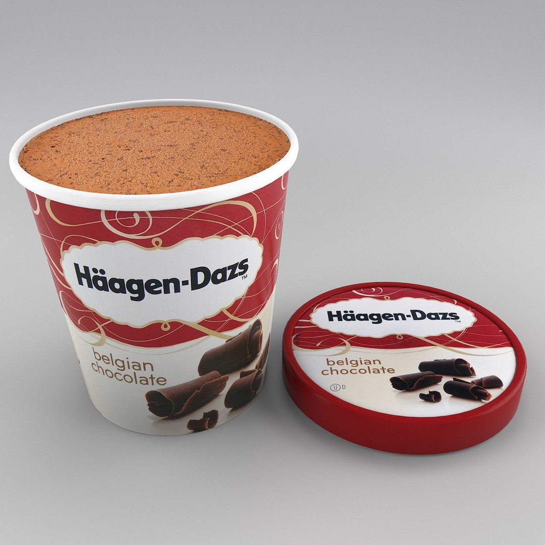 3D Haagen Dazs Belgian Chocolate Ice Cream Model - TurboSquid 2017376
