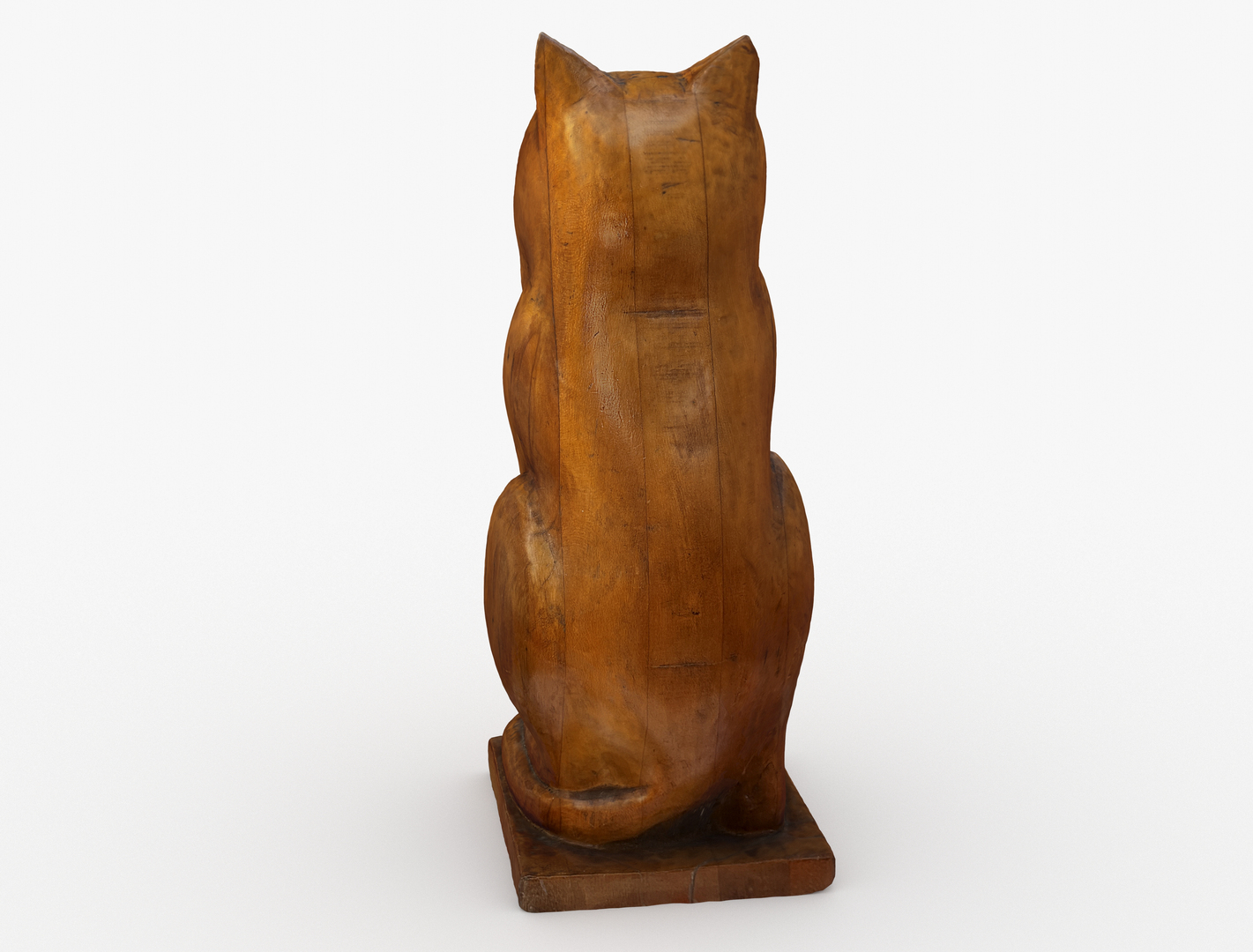 3D Model Hand Carved Wooden Cat Statue - TurboSquid 2184000