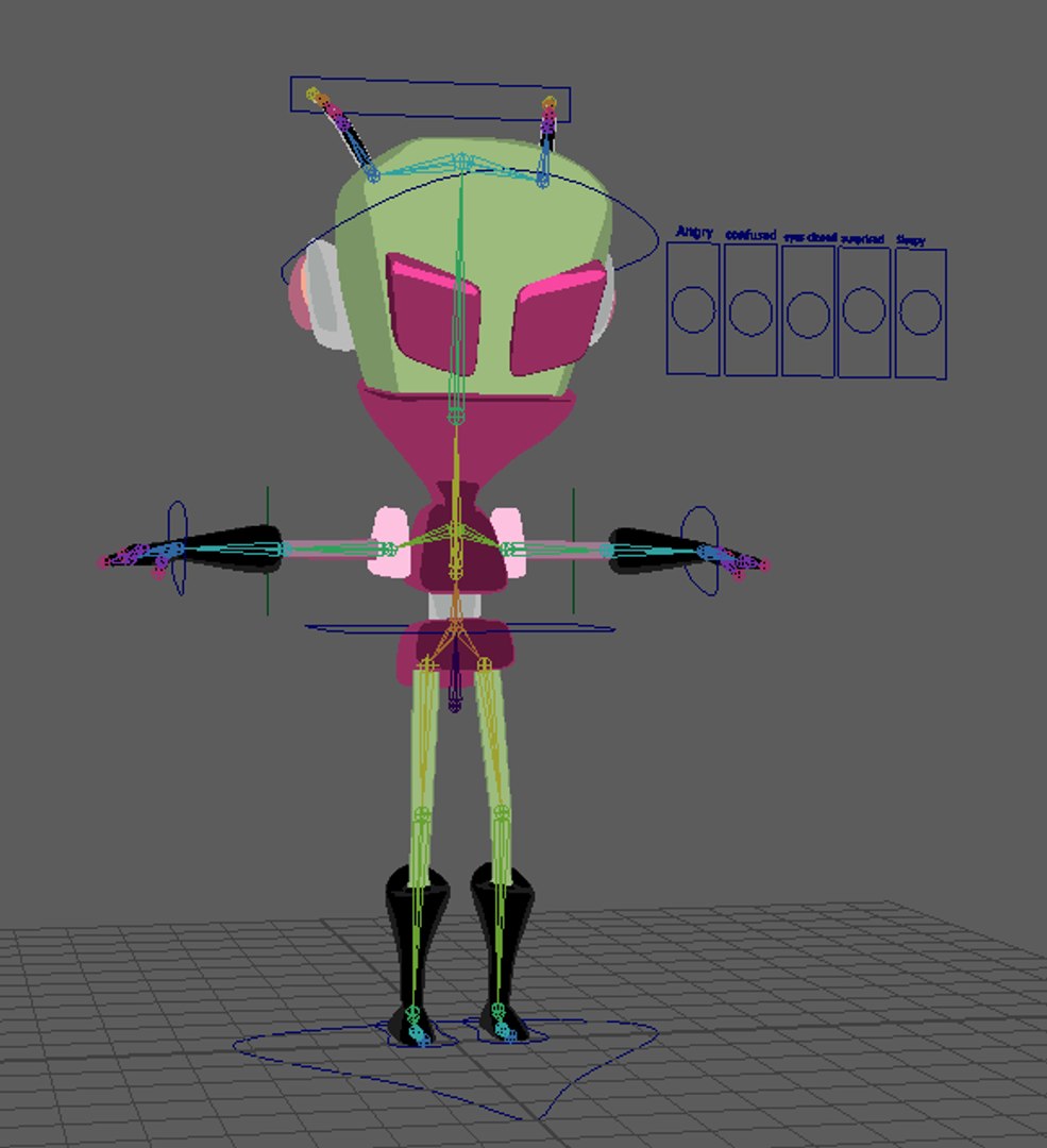 Simple Rig Invasor Zim Model - TurboSquid 1403427