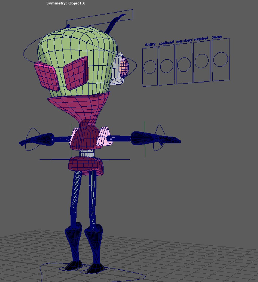 Simple Rig Invasor Zim Model - TurboSquid 1403427
