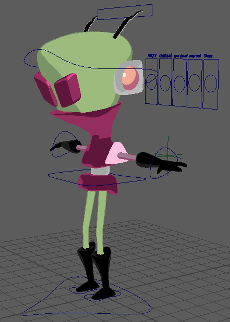 Simple Rig Invasor Zim Model - TurboSquid 1403427