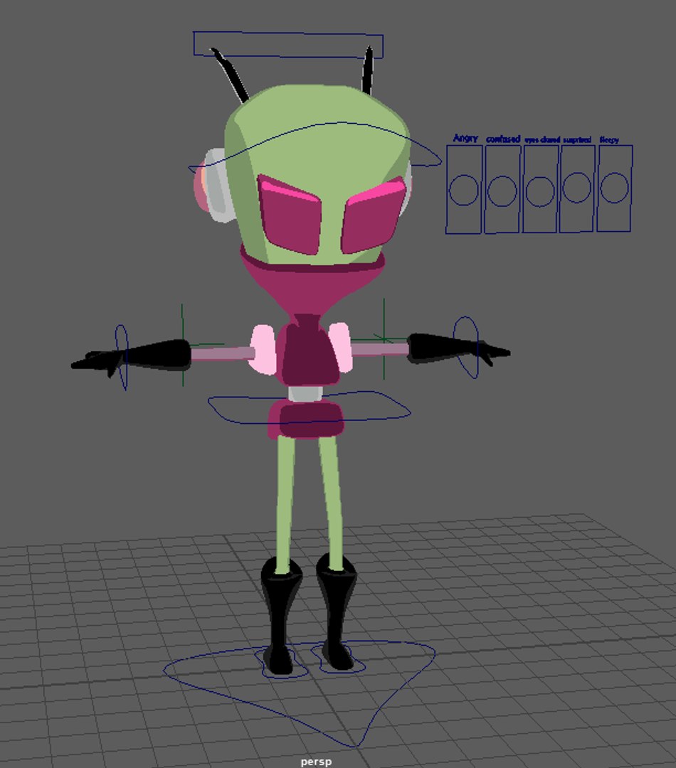 Simple Rig Invasor Zim Model - TurboSquid 1403427