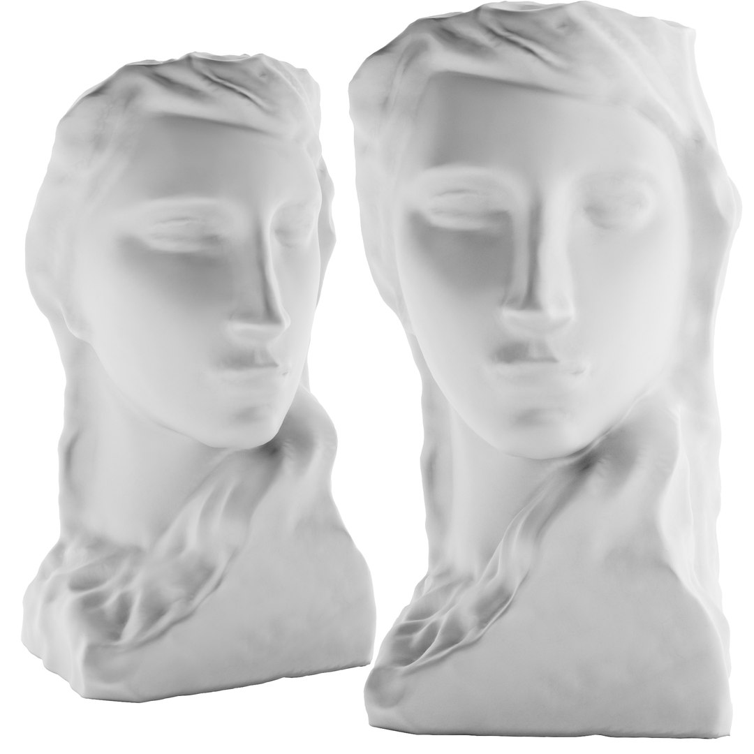 3D Dark Woman Bust - TurboSquid 1848183