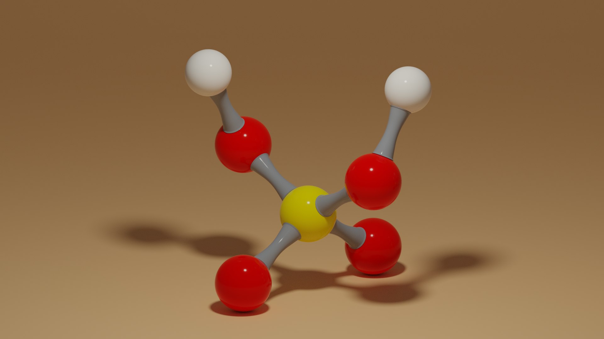 3D Model Sulfuric Acid H2SO4 Molecule - TurboSquid 1978048