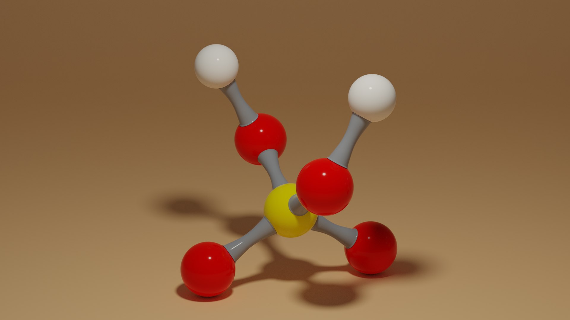 3D Model Sulfuric Acid H2SO4 Molecule - TurboSquid 1978048