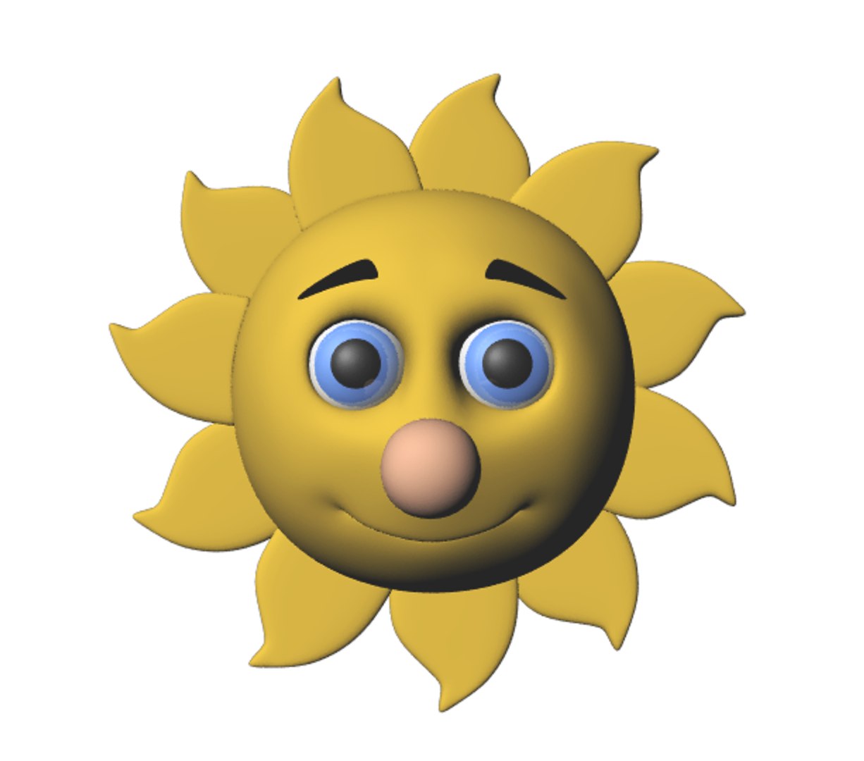 3D Cartoon Sun - TurboSquid 1421778