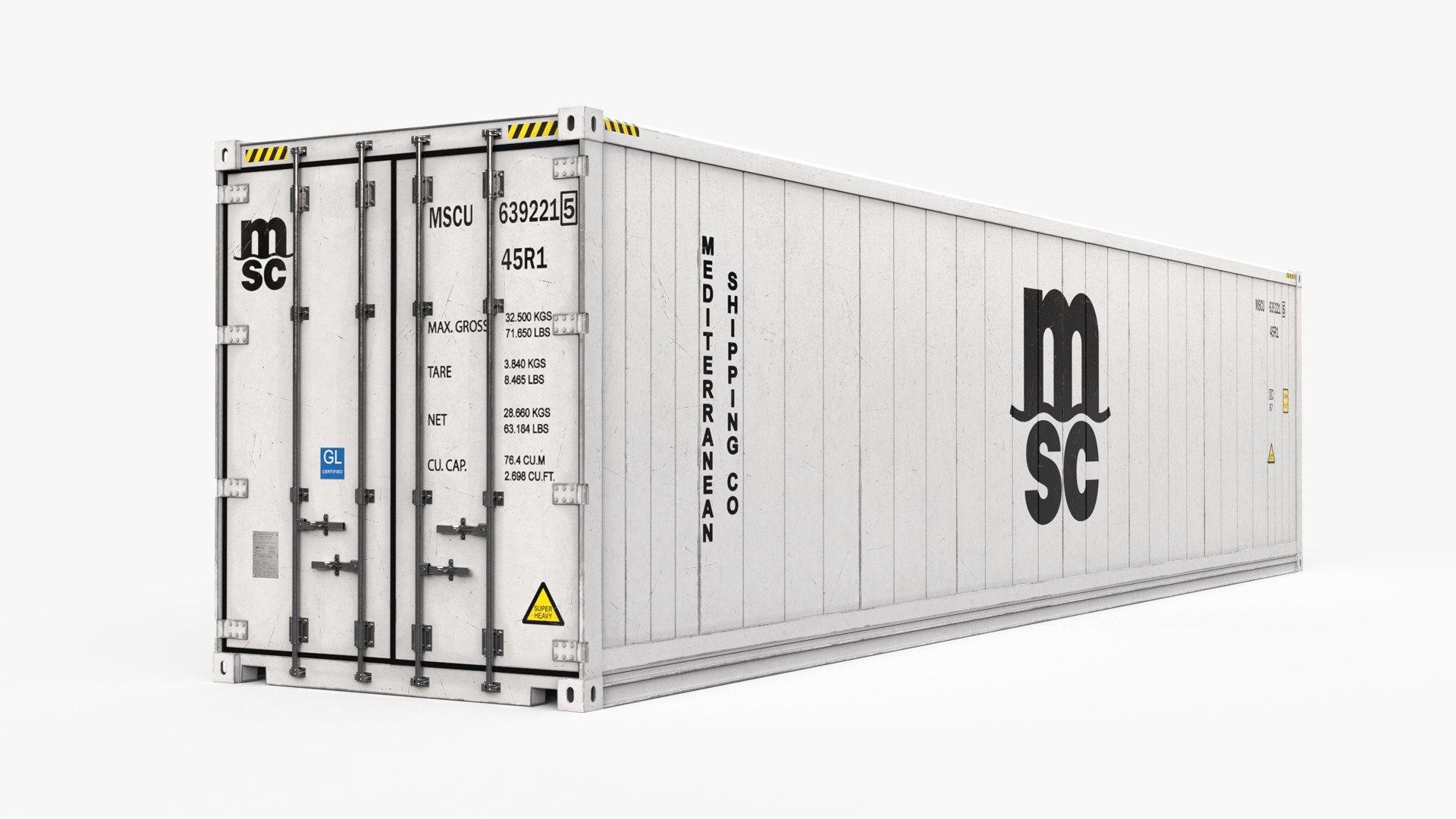 40feet MSC Container Reefer CARRIER 3D Model - TurboSquid 2140283