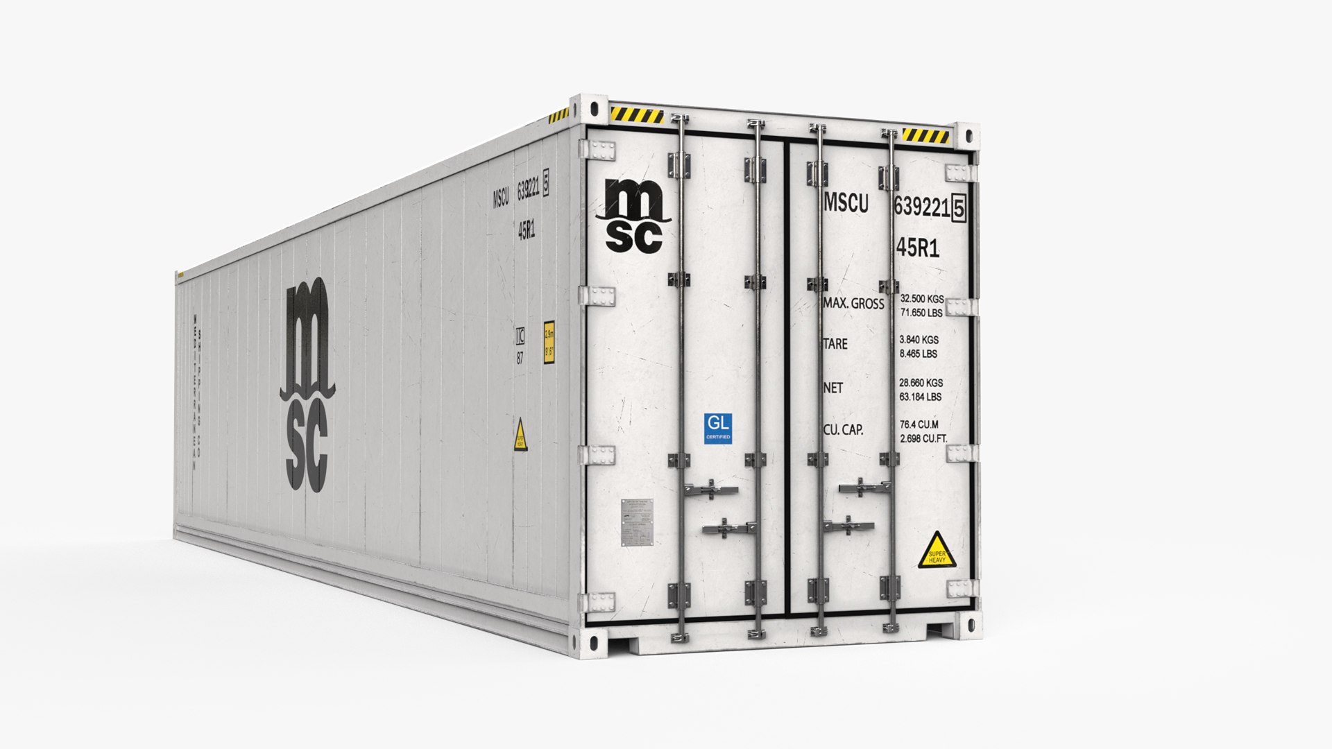 40feet MSC Container Reefer CARRIER 3D Model - TurboSquid 2140283