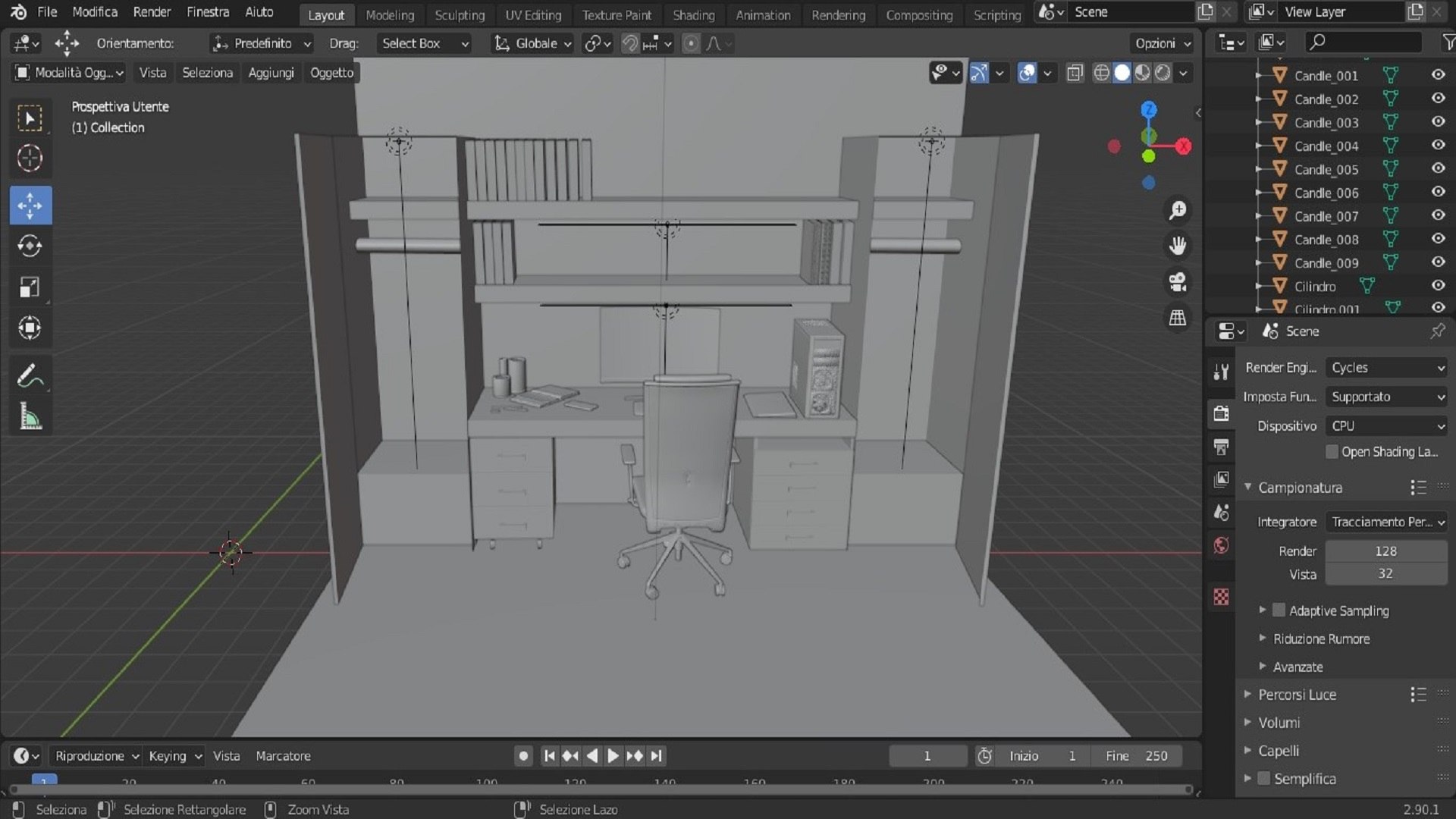 Blender Desk Room 3D Model - TurboSquid 1727765