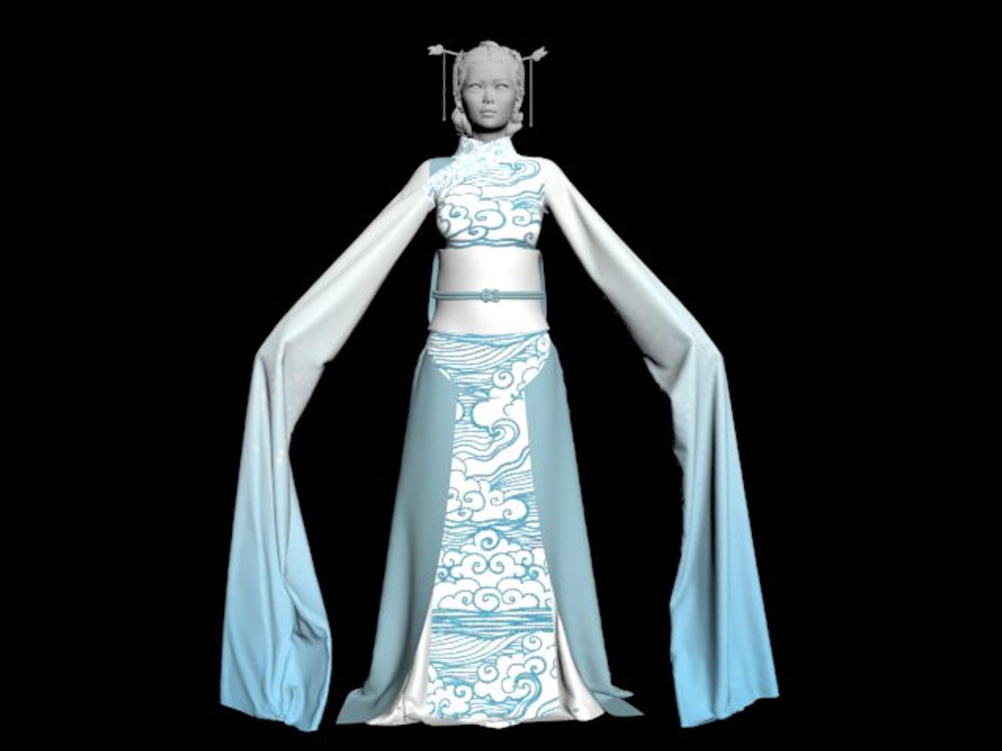 Traditional Dress Chinese Dancer 3D Model - TurboSquid 1579043