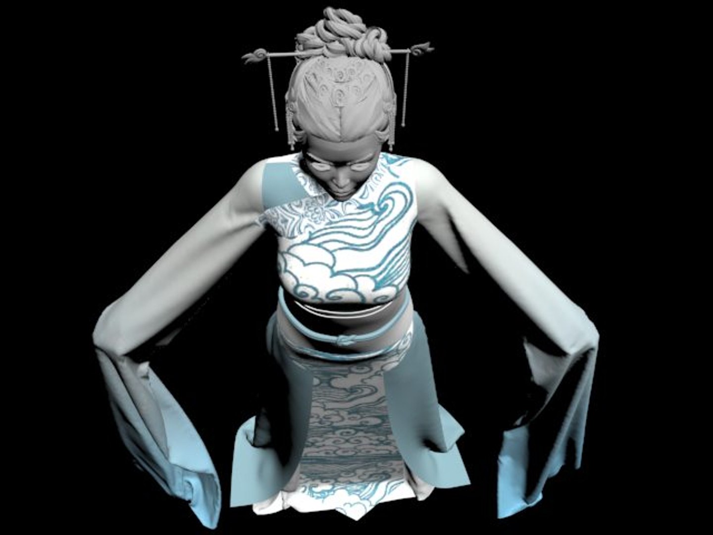 Traditional Dress Chinese Dancer 3D Model - TurboSquid 1579043