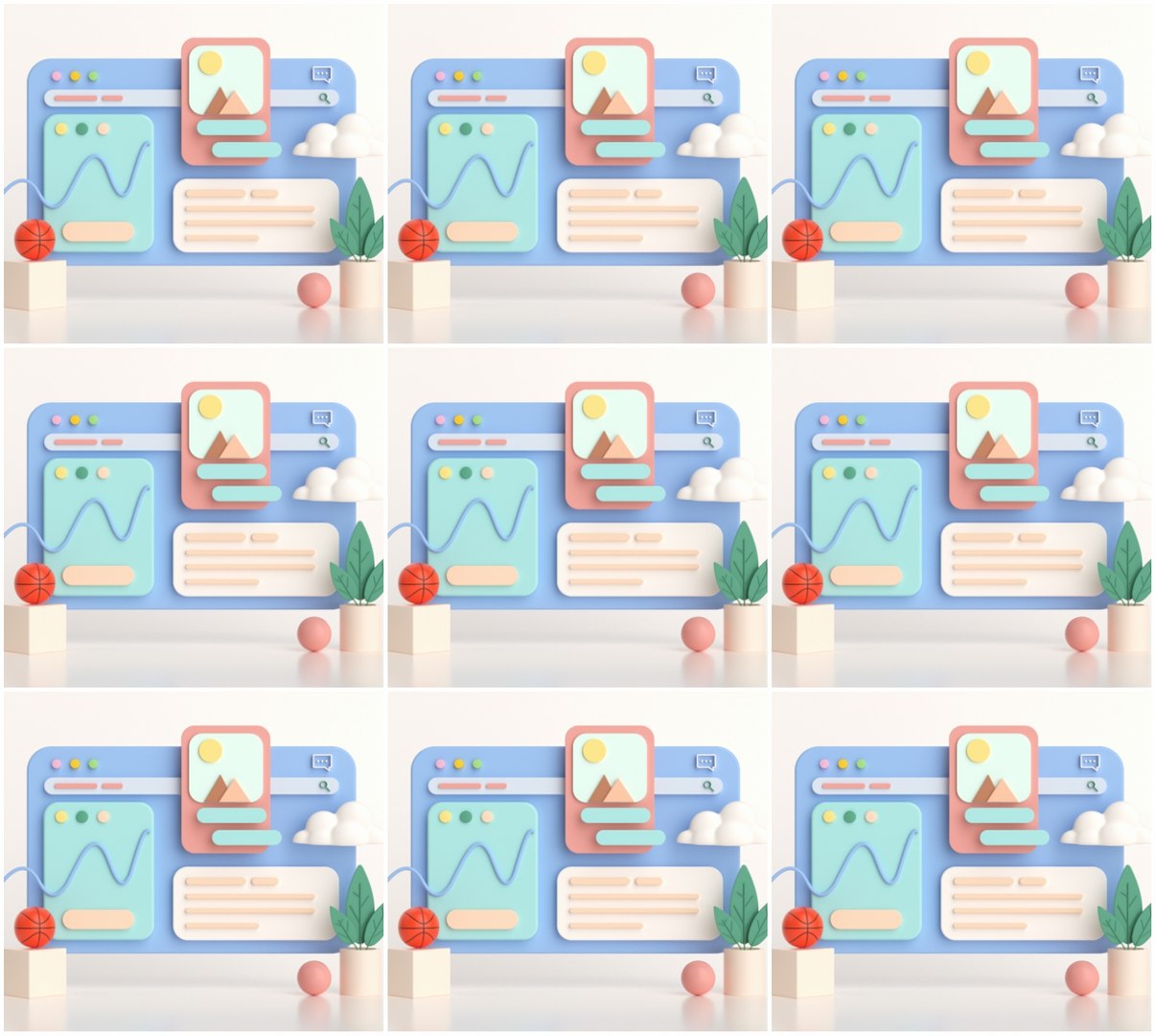 Cartoon elements Cartoon scene TWO-DIMENSIONAL office UI icon animation ...