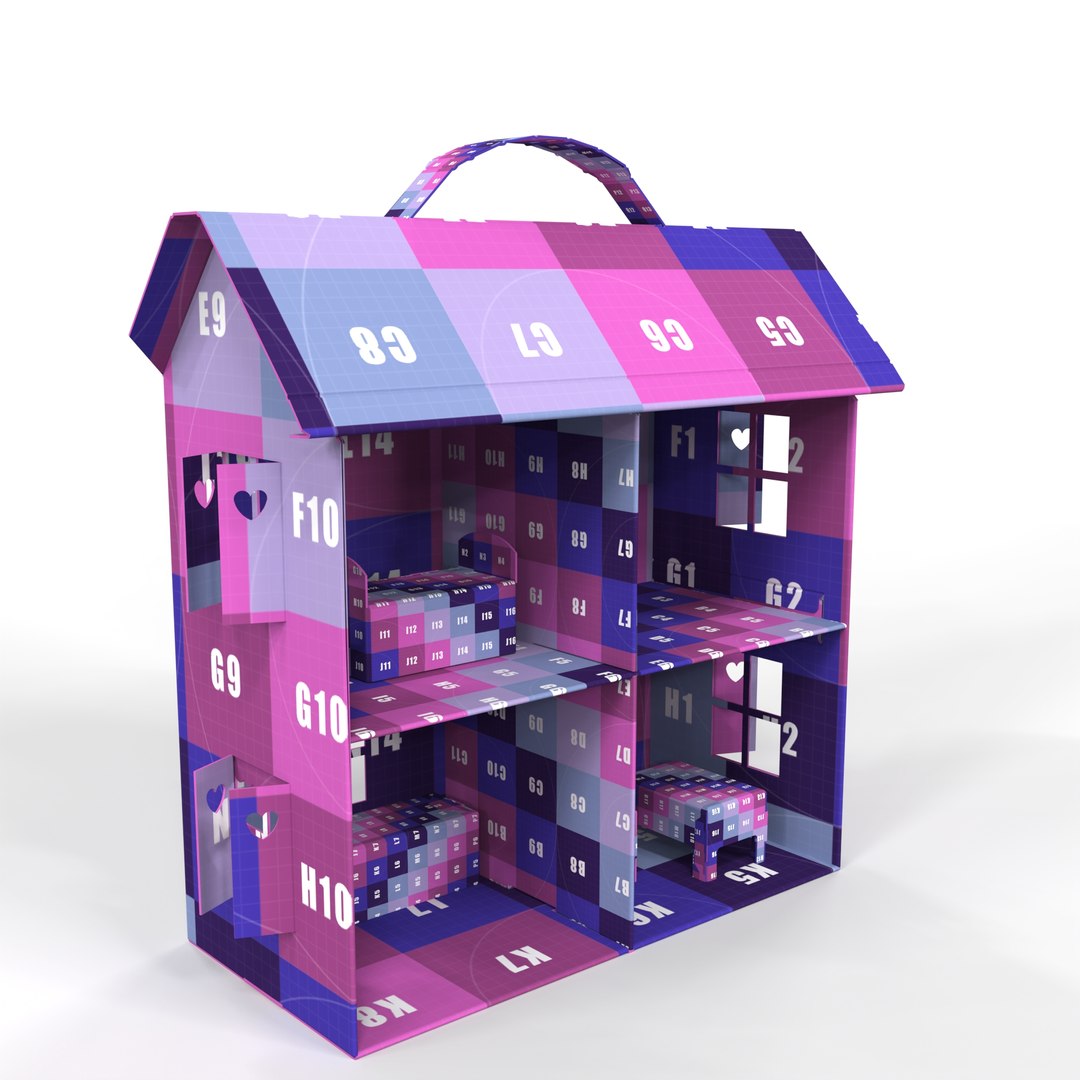 3D Handcrafted Cardboard House With Miniature Furniture - TurboSquid ...
