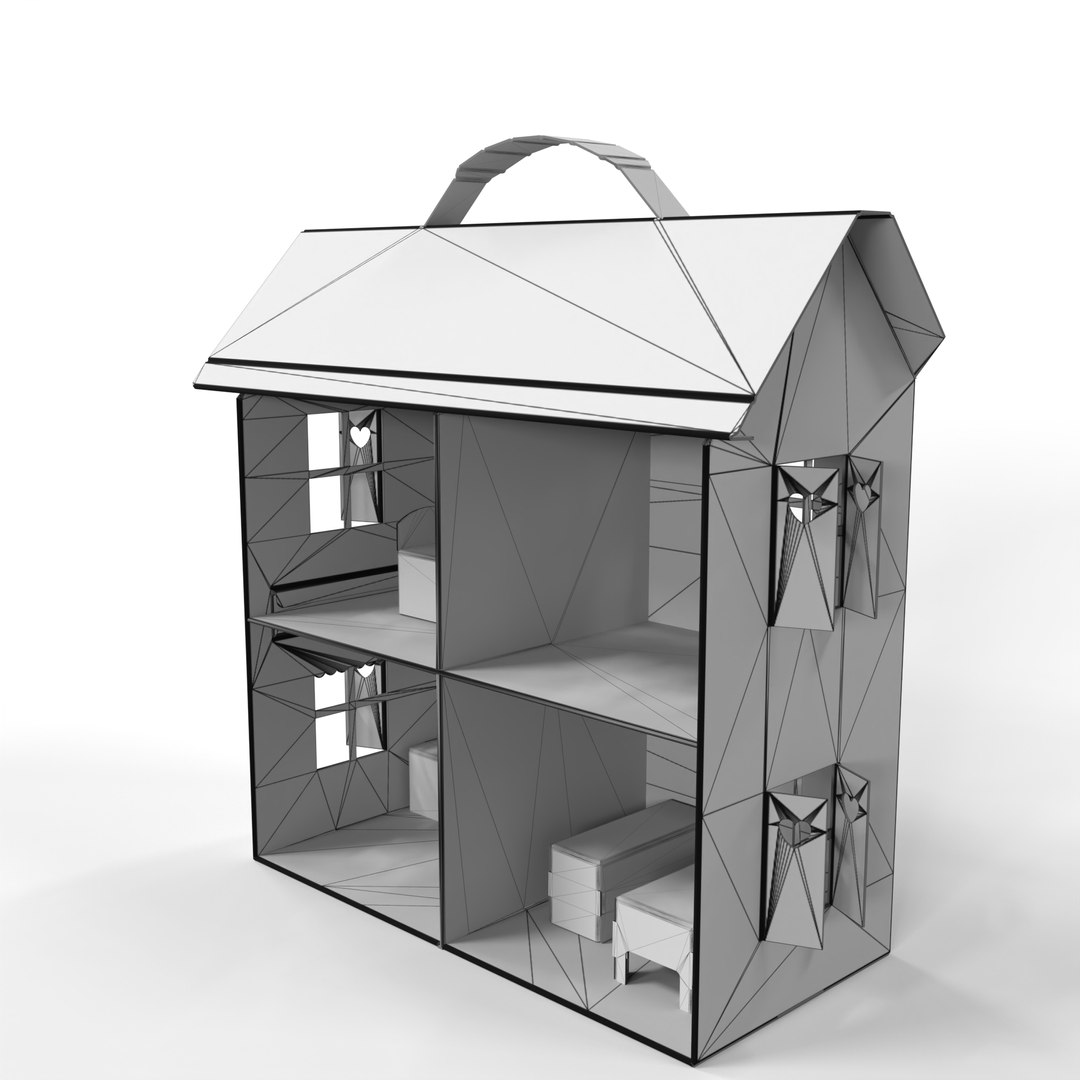 3D Handcrafted Cardboard House With Miniature Furniture - TurboSquid ...