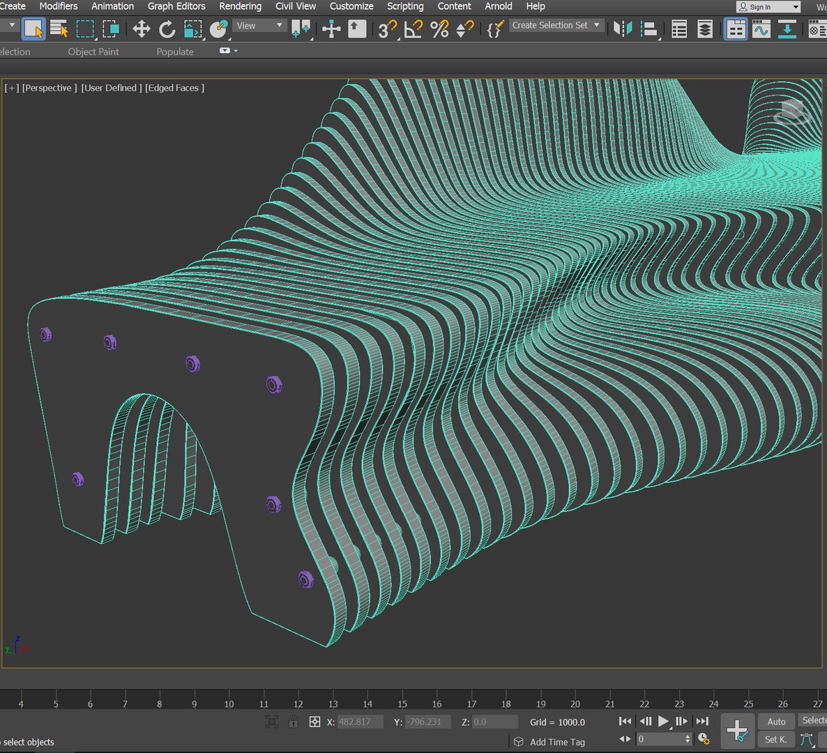 3D Waiting Bench Wood Wave - TurboSquid 1225400