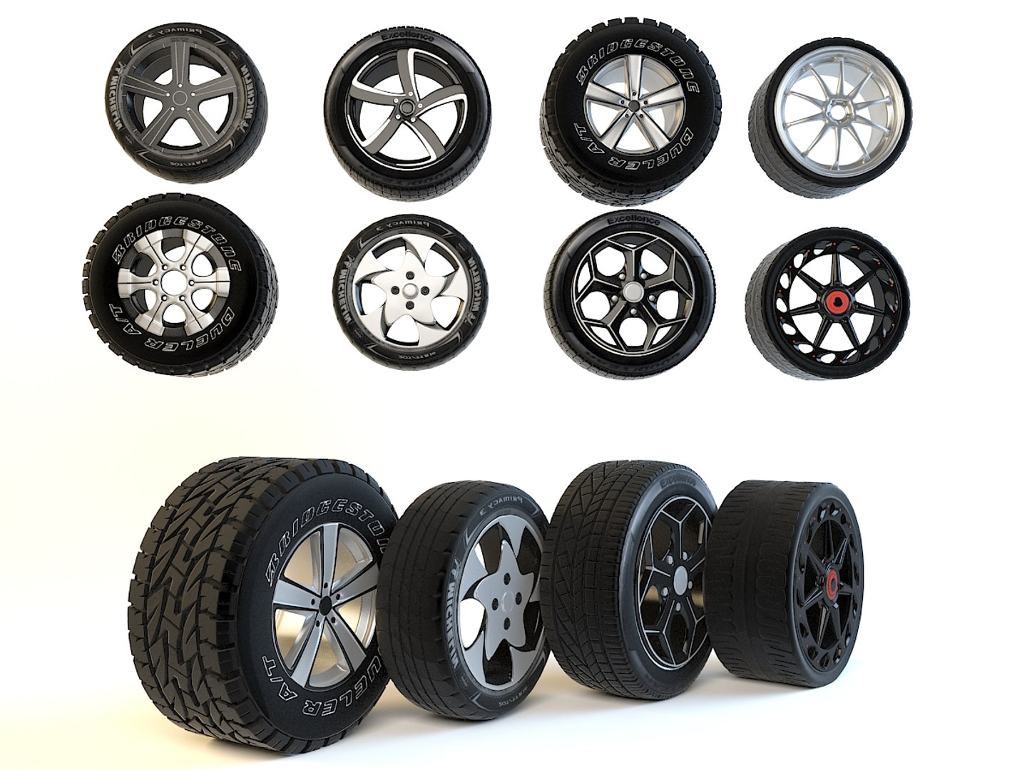 Wheels Set 3d Model