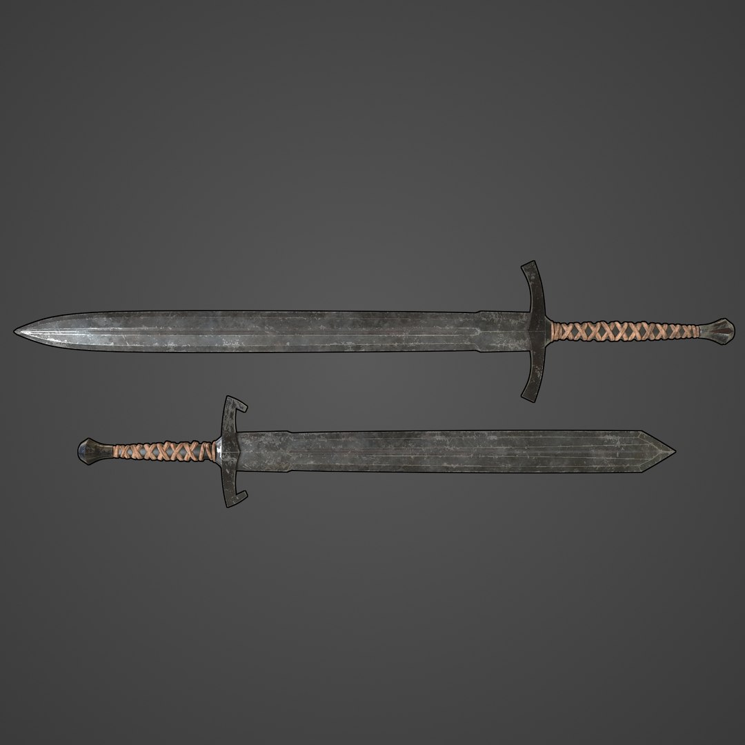 3D set 2 medieval swords model - TurboSquid 1484584