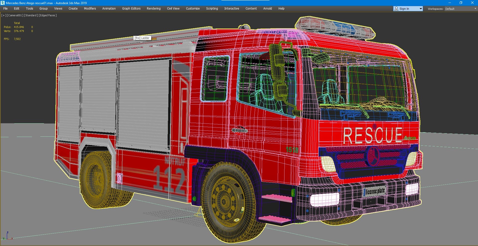 Mercedes Benz Atego 1518 Fire Rescue 3D - TurboSquid 2300311