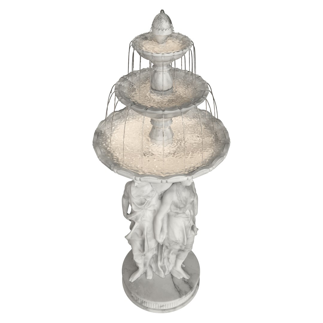 3D Model Three Roman Woman Fountain - TurboSquid 1949950