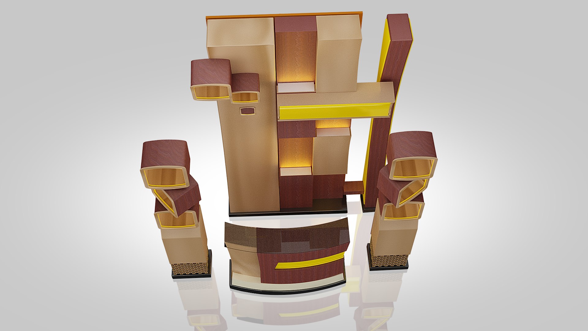 Mini Shop Counter Design 3D Model - TurboSquid 1871267